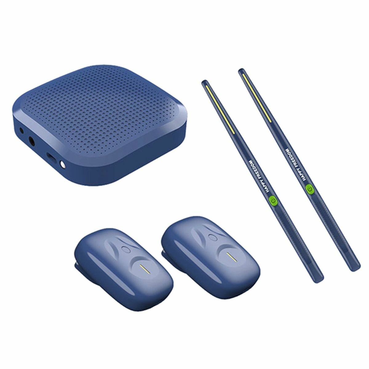 Air Drum Электронные виртуальные барабанные палочки Педали Синие