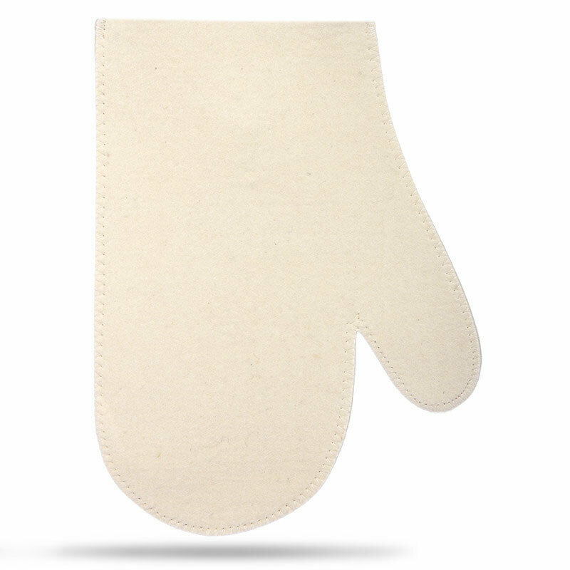 Рукавица для бани белая (войлок 100%)