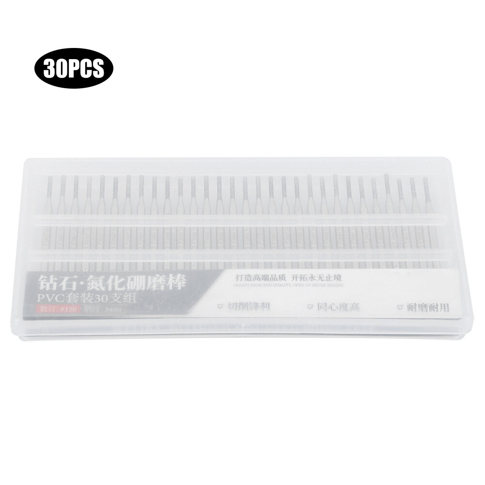 Набор шлифовальных игл, 30 шт, наждачные цилиндрические аксессуары для электрической шлифовальной машины с плоской головкой 1,5 мм