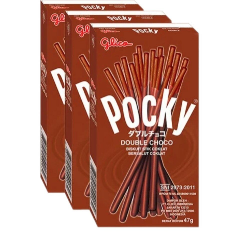 Палочки покки Дабл Чоко 47 грамм 3 штуки