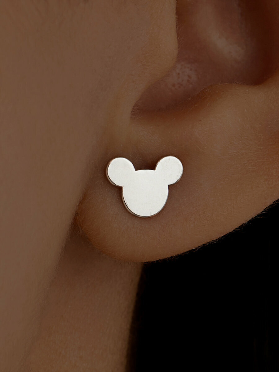 Серьги пусеты, серебро, 925 проба, родирование