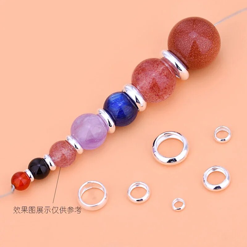 Серебряные круглые бусины 925, 6 мм, 10 шт