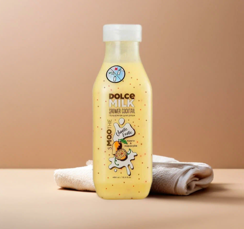 Гель-смузи для душа Dolce Milk "Хаотик Экзотик", манго и маракуйя, увлажняющий, для всех типов кожи, 400мл