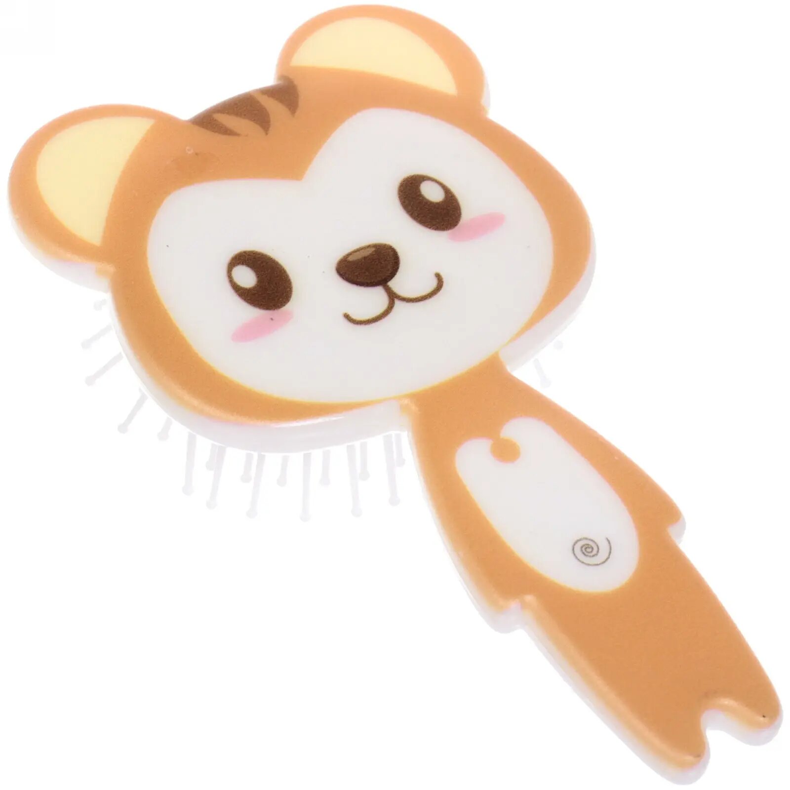 Расческа массажная детская «Zverushka» медвежонок, коричневая/белая, 7х13см