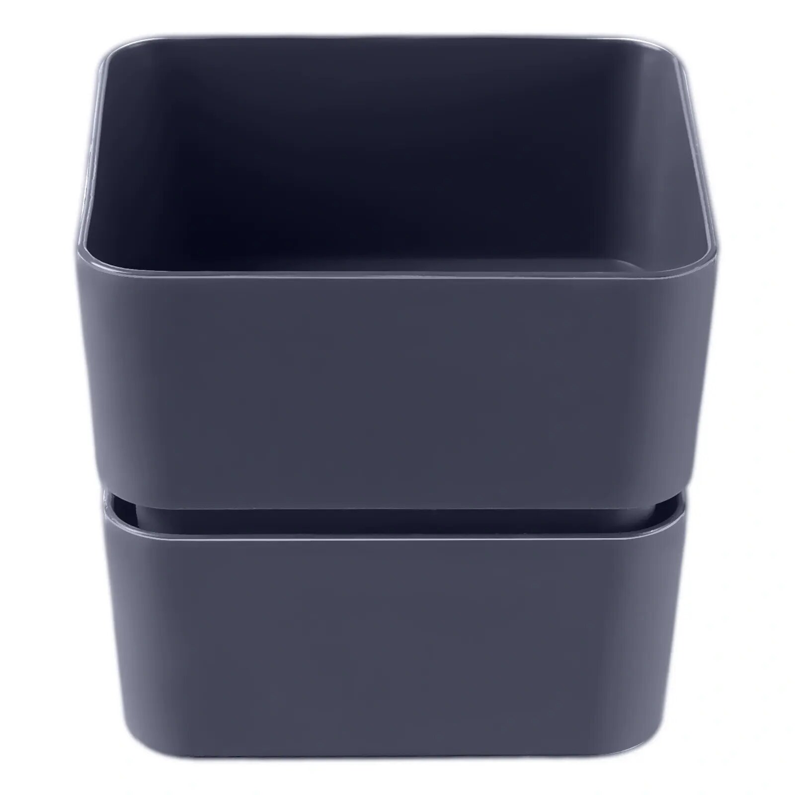 Кашпо пластиковое «Фиори» 0,45л, антрацит, для цветов, стильный дизайн