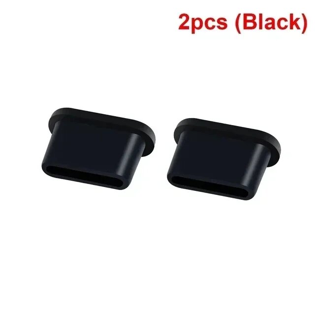 2шт. Черные пылезащитные заглушки для Type-C USB портов