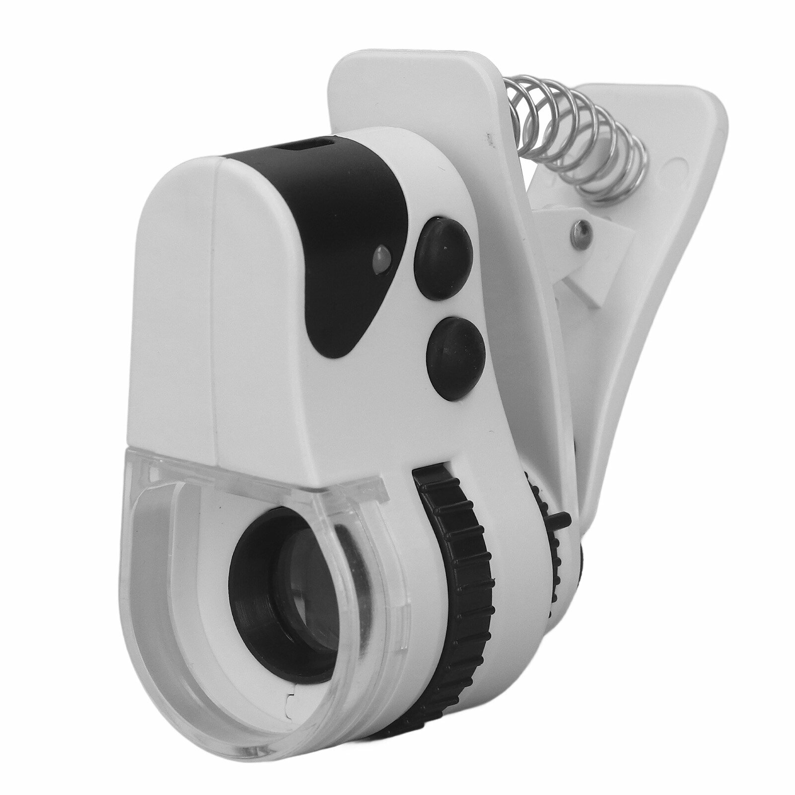 Микроскоп с зажимом для мобильного телефона, 50-кратное увеличение, регулируемый фокус, USB-аккумуляторная лупа с зажимом и светодиодной подсветкой, свет для обнаружения банкнот