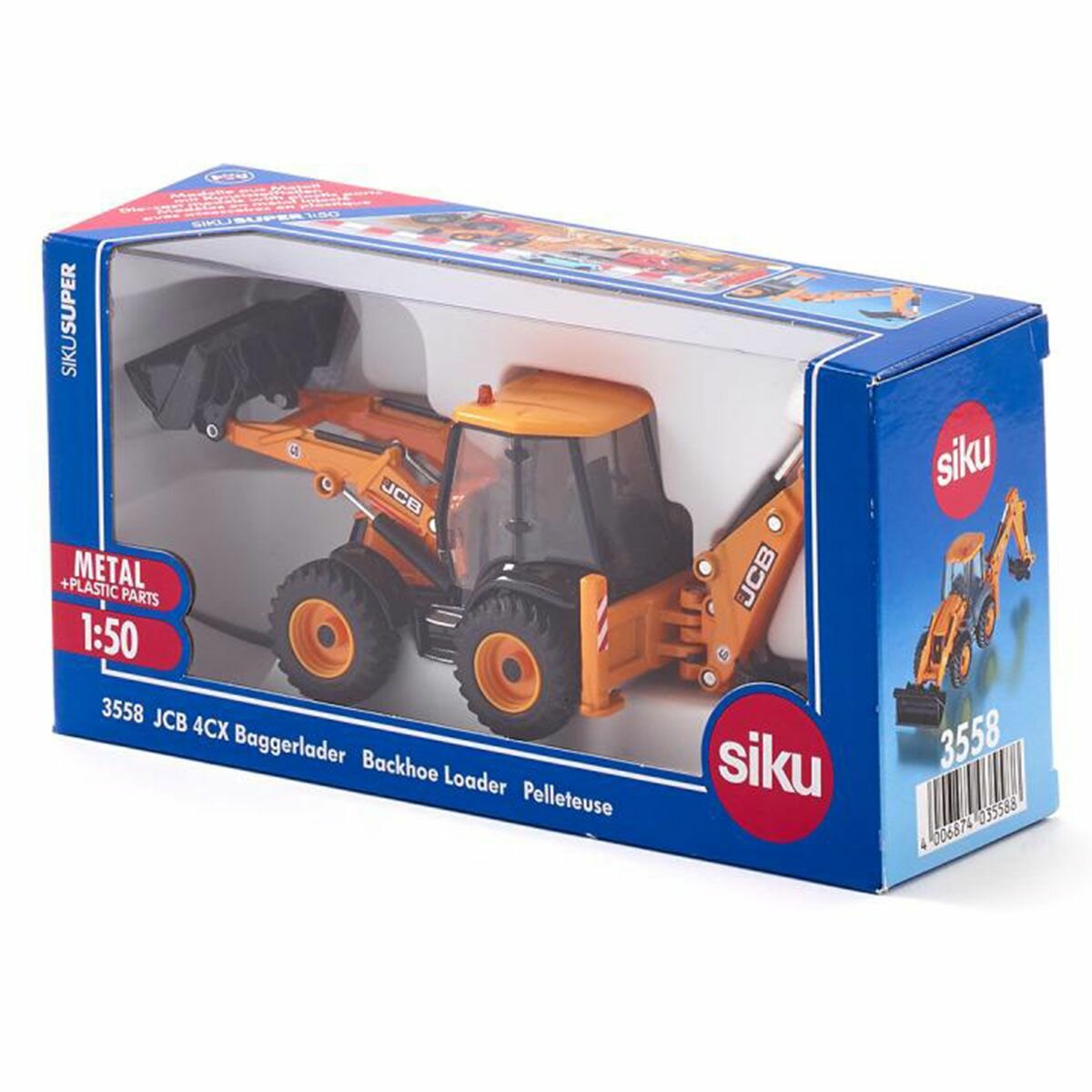 Экскаватор-погрузчик 1:50 Siku JCB 4CX 3558