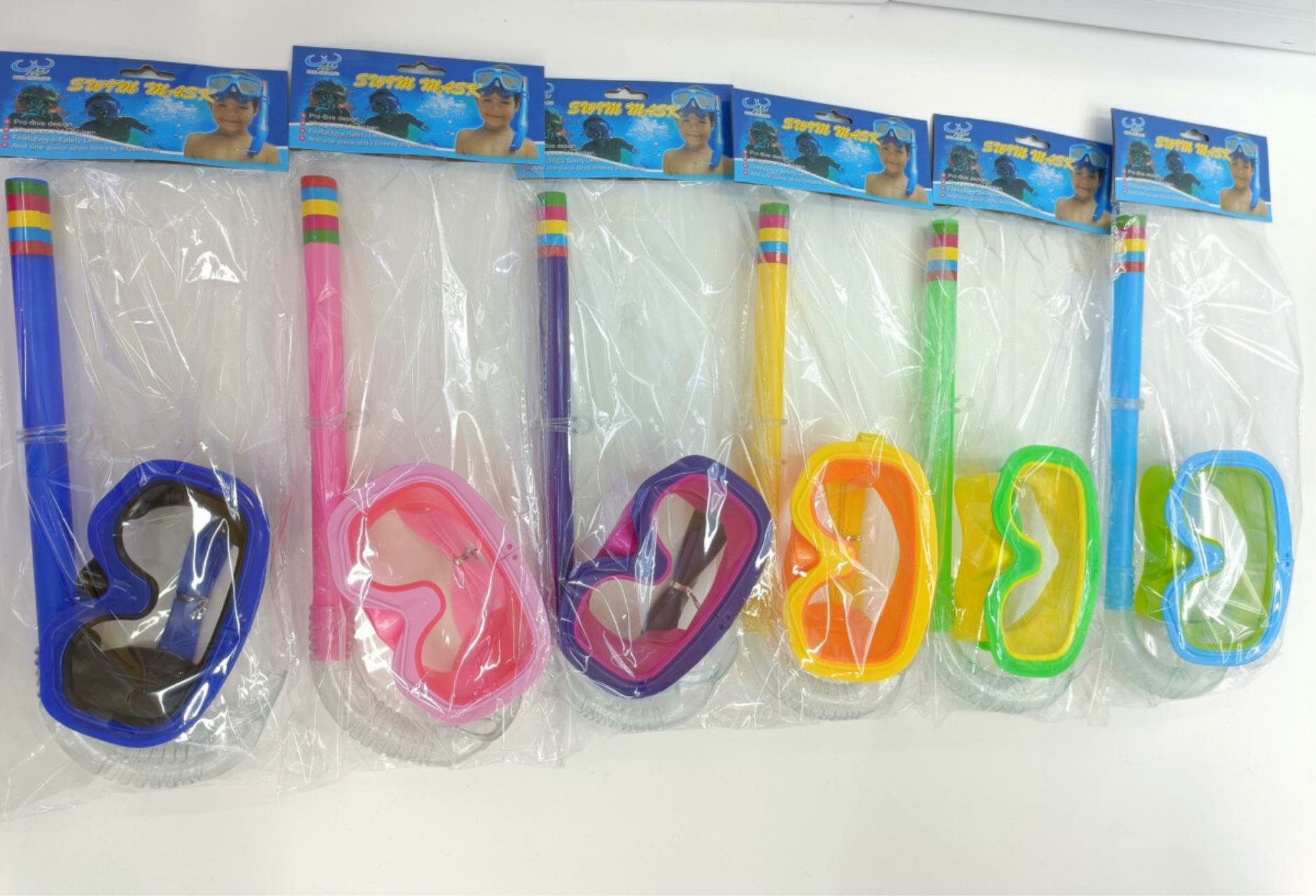 Маска+ трубка для подводного плавания синий.