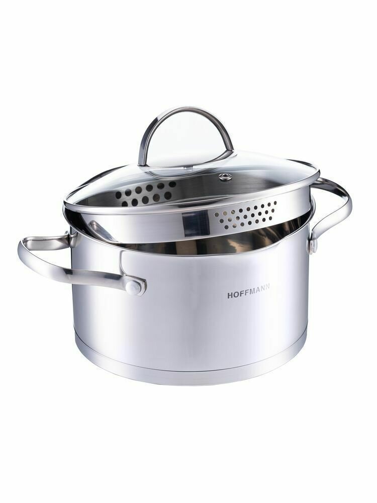 Кастрюля со сливом 2,6л. Диаметр 18см