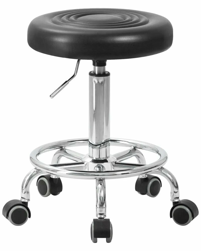 Табурет мастера DOBRIN BILLY, LM-3051, цвет сиденья чёрный, цвет основания хромированная сталь