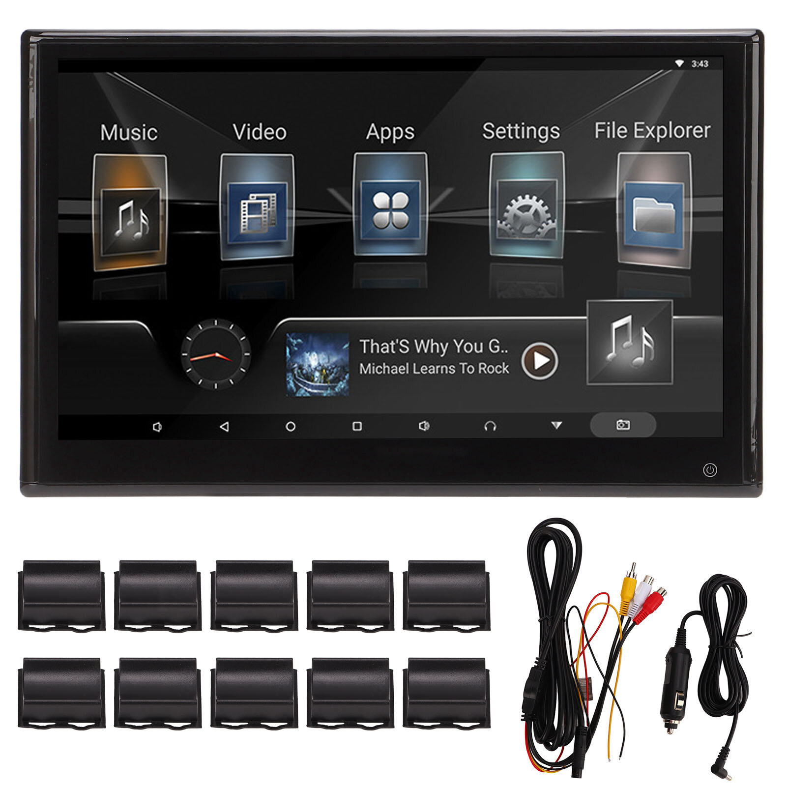 13.3 дюймовый универсальный автомобильный подголовник Монитор монитора развлечения задних сидений 2 ГБ 32 ГБ для Android 9.0