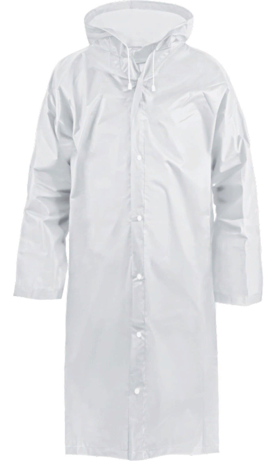 Плащ-дождевик Komfi / Комфи с капюшоном, на кнопках, из EVA, белый, 110мкм, 75х120см / спецодежда