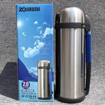 Zojirushi Термос Вакуумный, Крышка-чашка, Кнопка-клапан "Термобутылка большой емкости для наружного применения SF-CC20 XA", 2 л