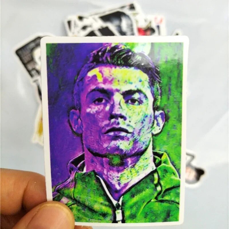 50 шт, футбольные наклейки на стену Роналду, виниловая наклейка, настоящий водостойкий подарок, скейтборд, багаж, велосипед, телефон, ноутбук, Мадрид