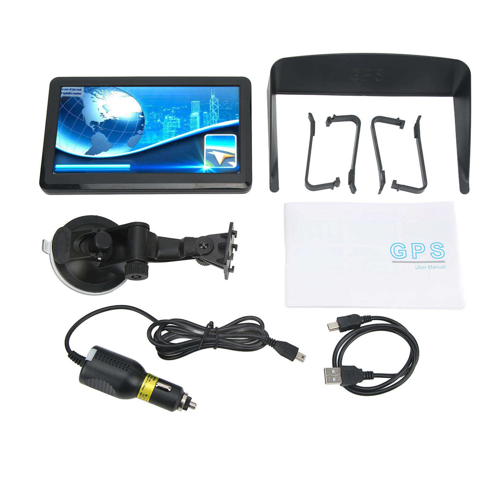 Универсальный 7-дюймовый GPS навигатор для автомобилей с высококачественным сенсорным экраном и креплением для грузовиков