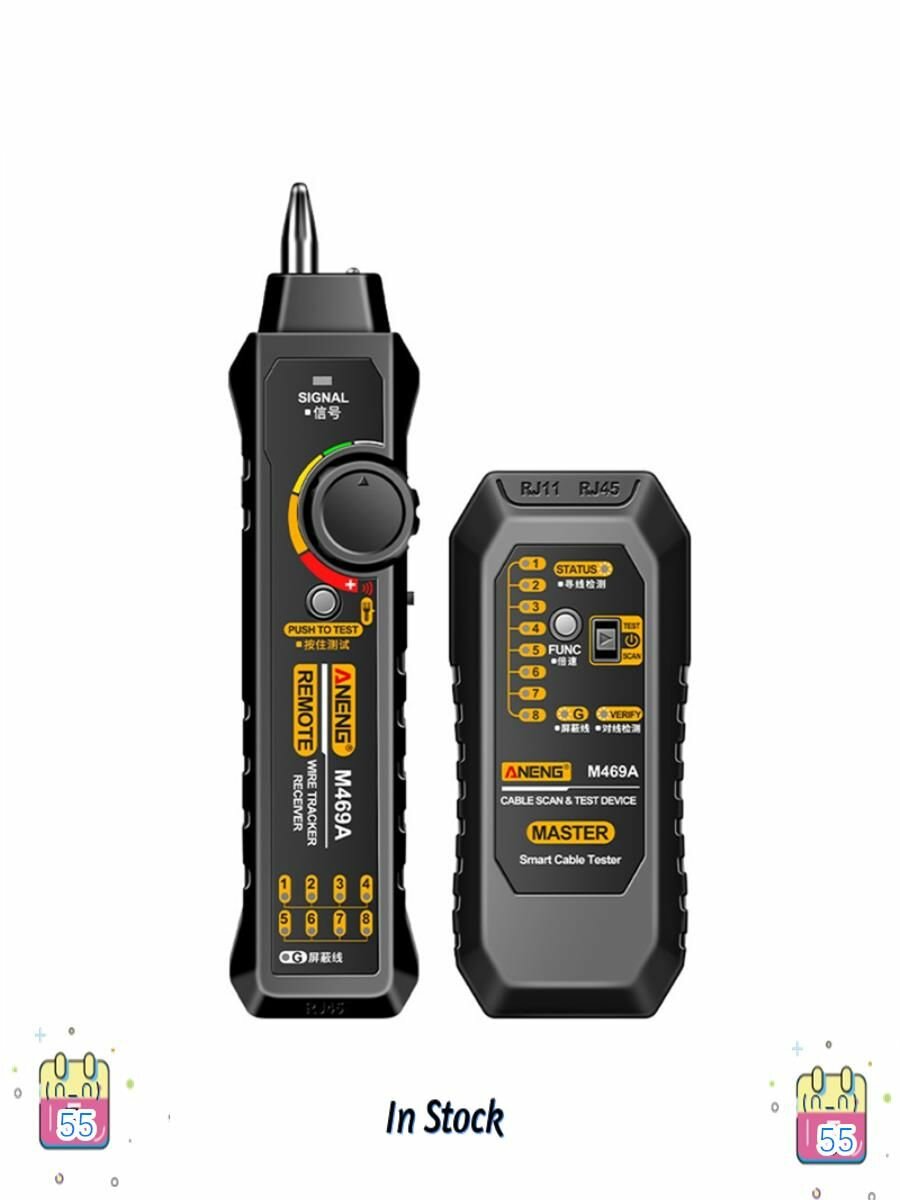 B8ANENG M469A RJ45 RJ11 Поиск сетевого кабеля Тестер помехоустойчивости Прибор совместим с тестирования сети Ремонт, черный