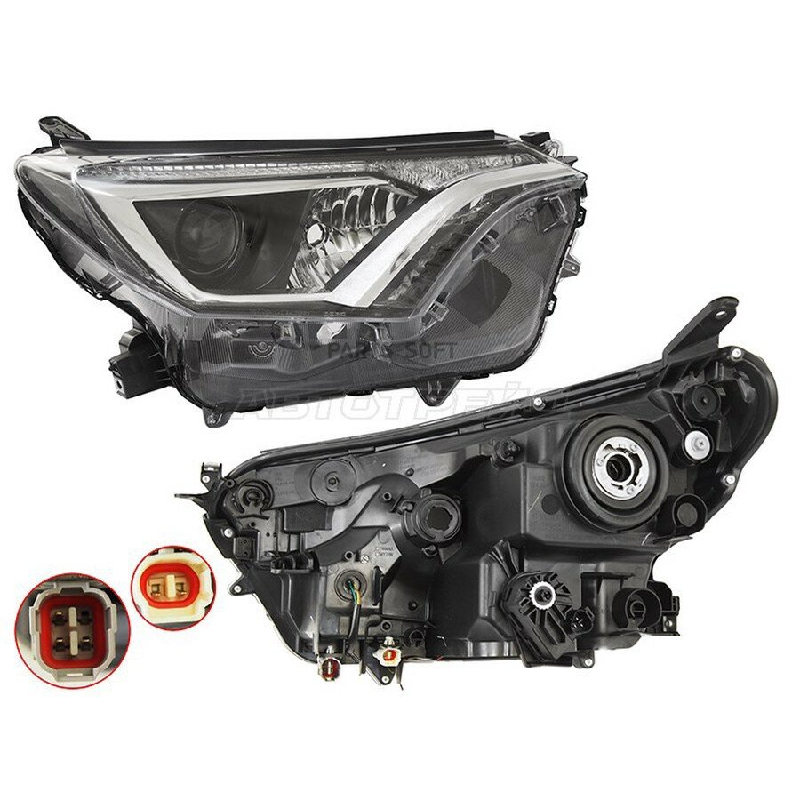 Фара Toyota RAV4 (XA40) 15-19 (Справа/ Галоген/ С электрокорректором) SAT ST-112-1149RMLD-EM2 | цена за 1 шт