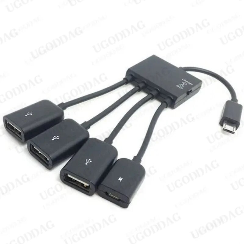 Высокое качество, 4-портовый Micro USB-USB для Android, планшетного компьютера, ПК, зарядки, OTG-концентратор, разъем кабеля, разветвитель