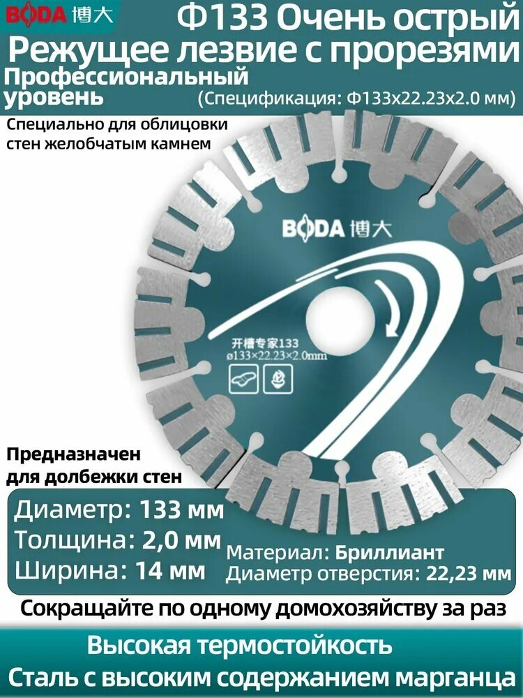 BODA Круг отрезной 133 x 2 x 22.23; 28 зуб.