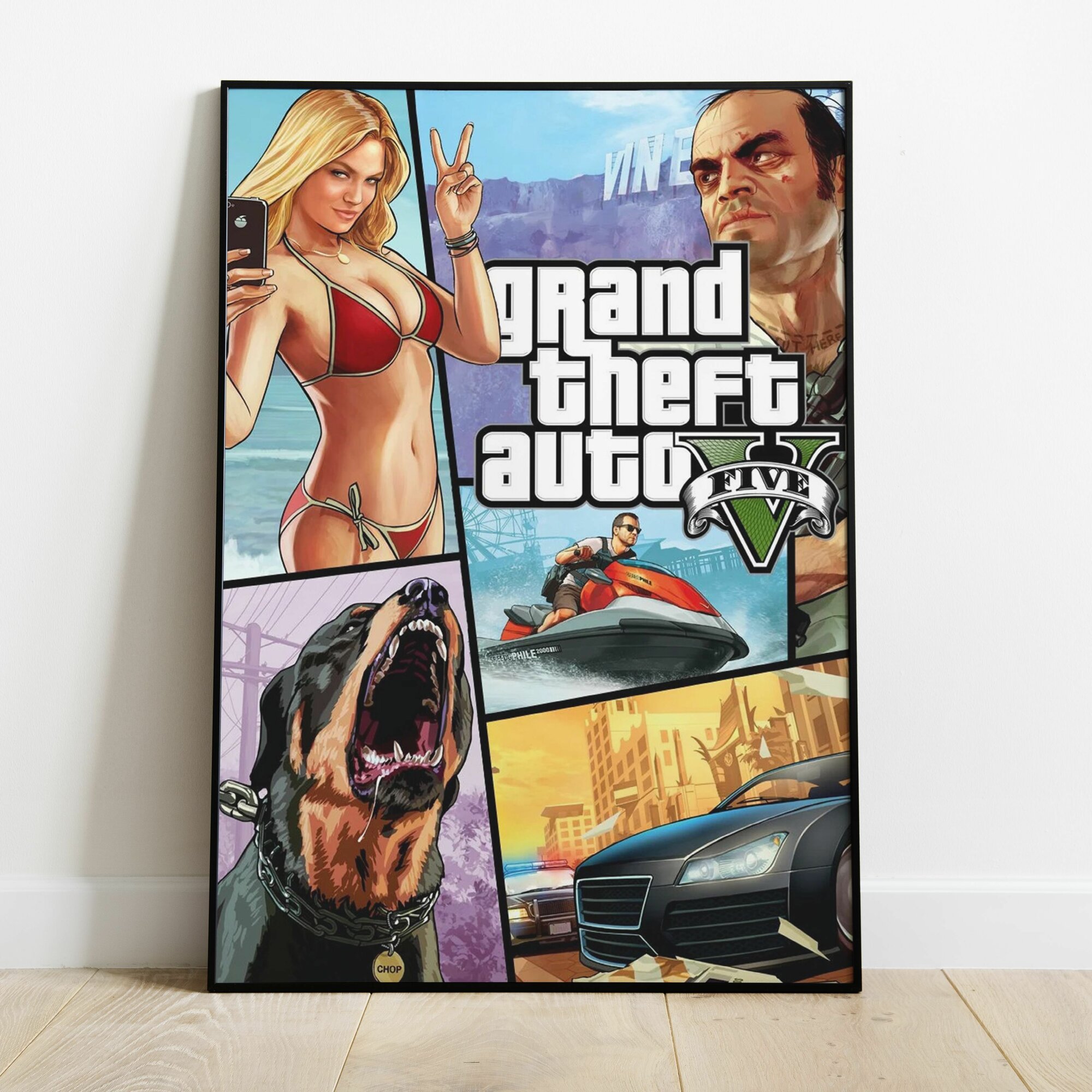 Плакат на стену для интерьера Grand Theft Auto V (ГТА 5) / Постер по игре формата А4 (21х30 см)