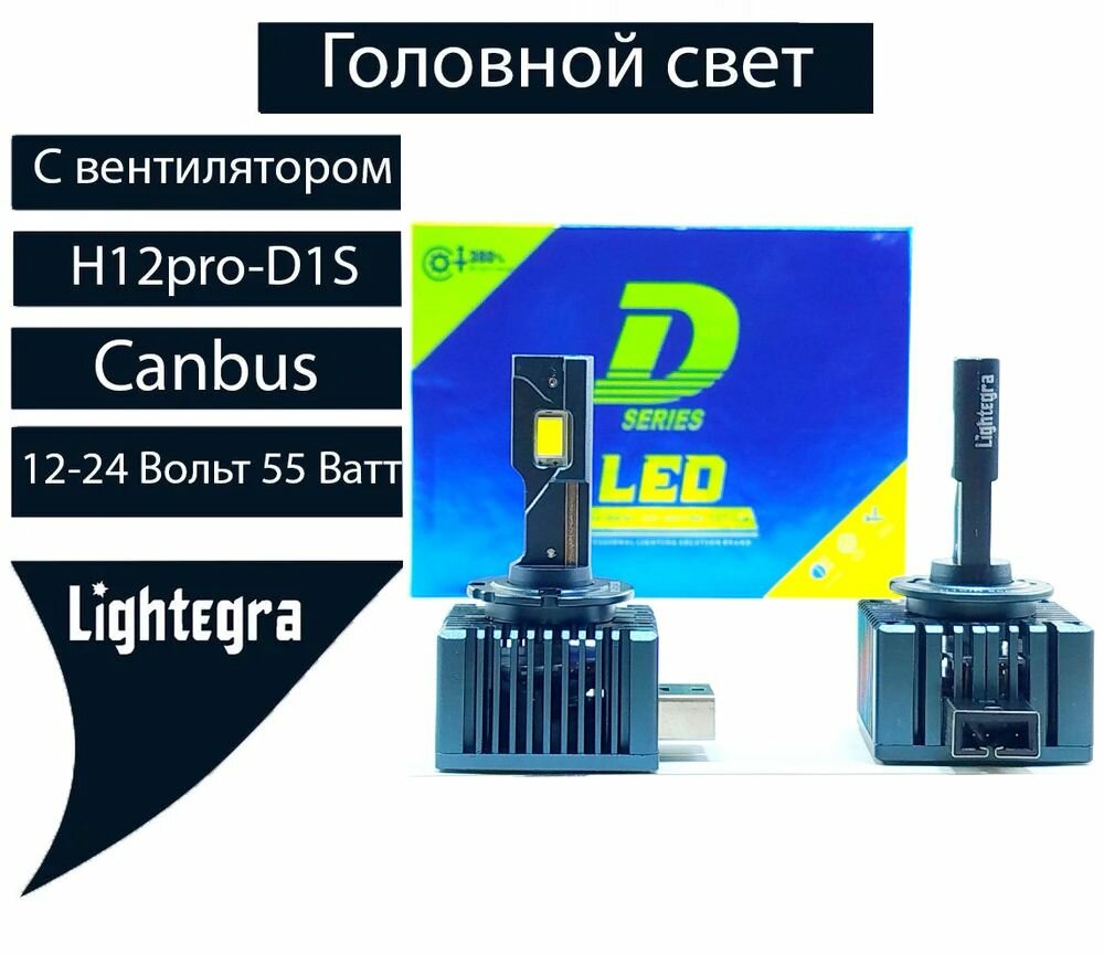 Светодиодные лампы D1S (LED) H12pro Canbus 55 Ватт 2 шт