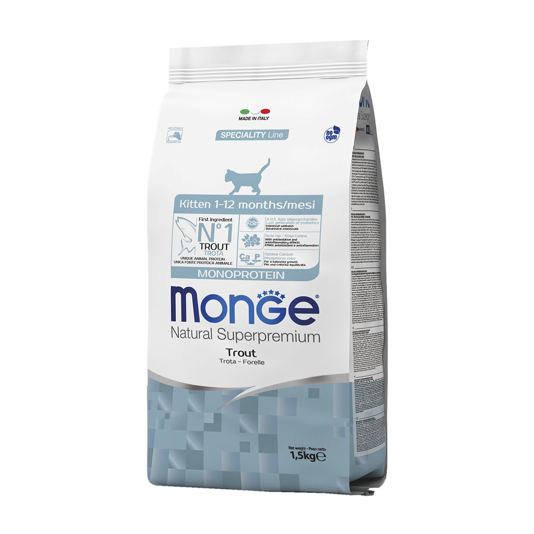 Корм сухой Монж с форелью для котят Monge Monoprotein Kitten Trout 1,5 кг