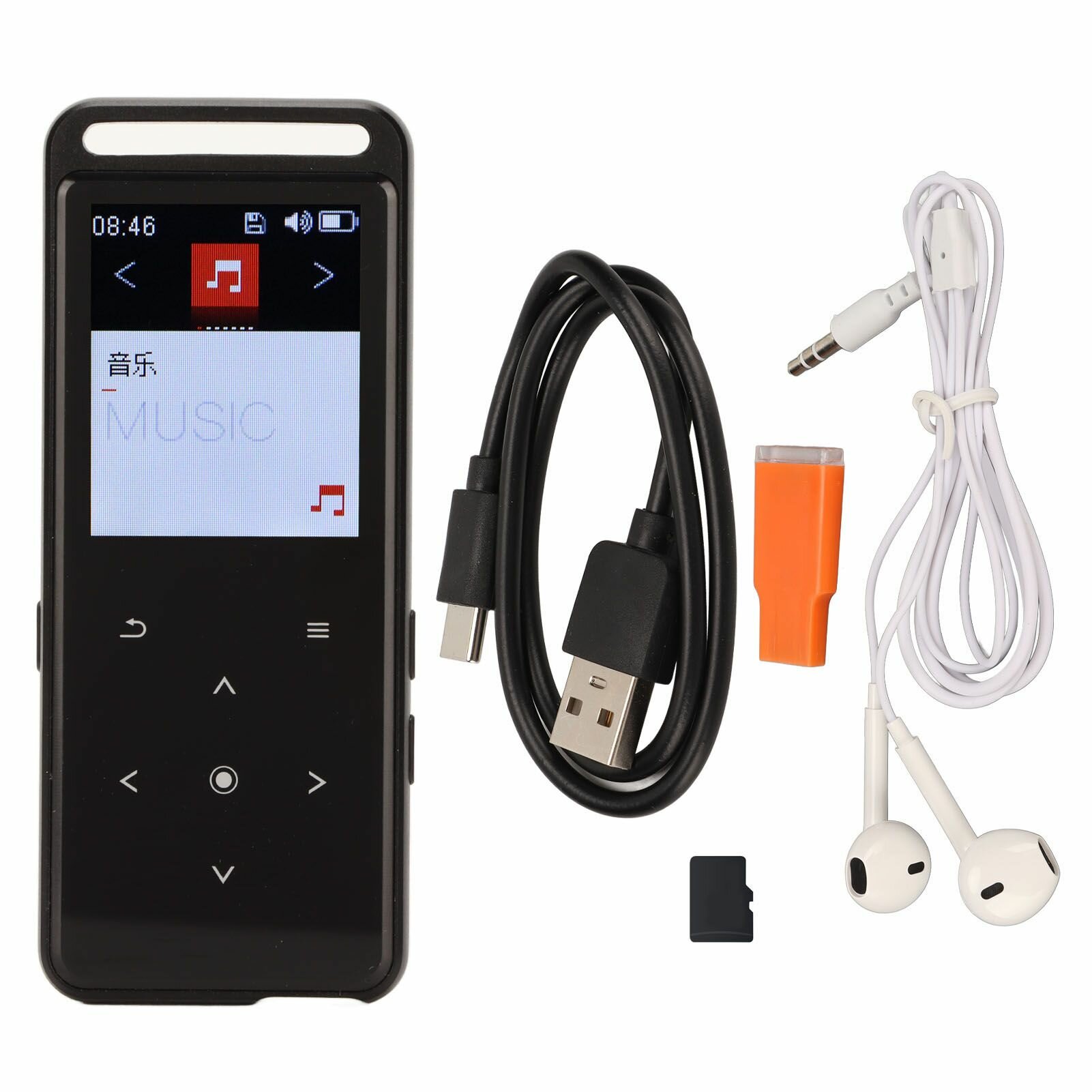 MP3-плеер Bluetooth 5.0, сенсорный, HiFi, диктофон, FM, электронная книга, 16GB