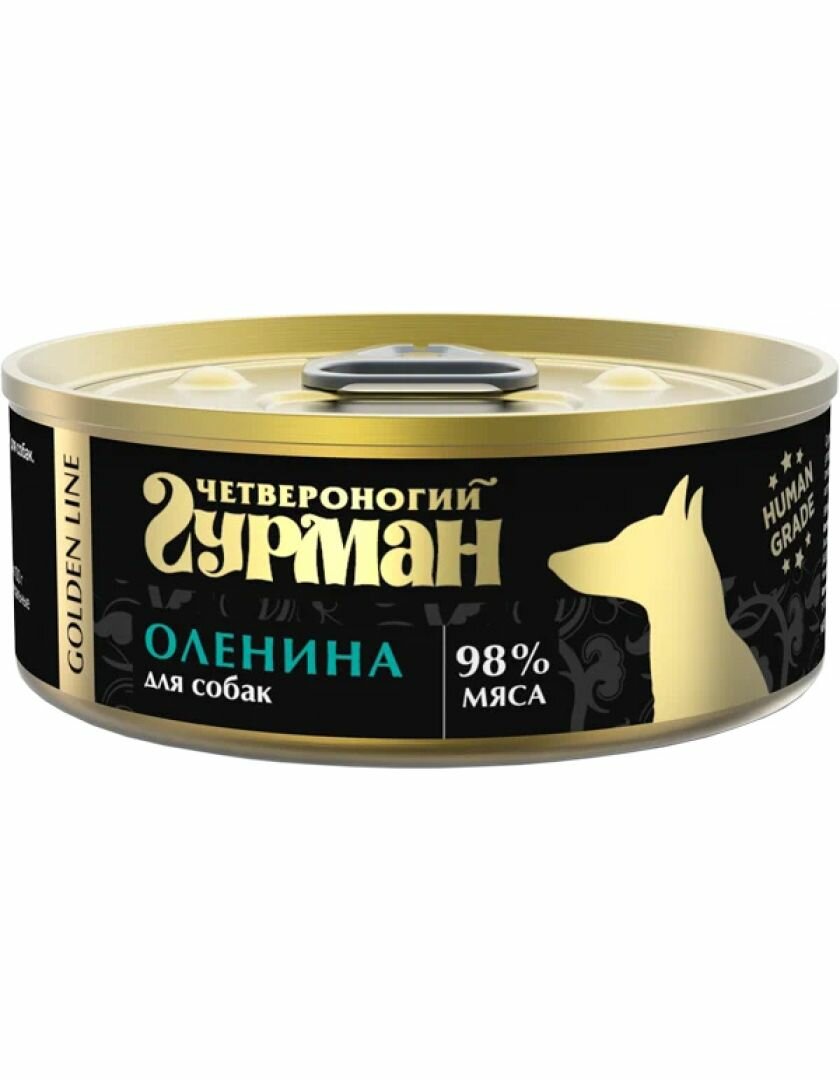 Консервы для собак Четвероногий гурман Golden line с олениной в желе 100 г 1 шт