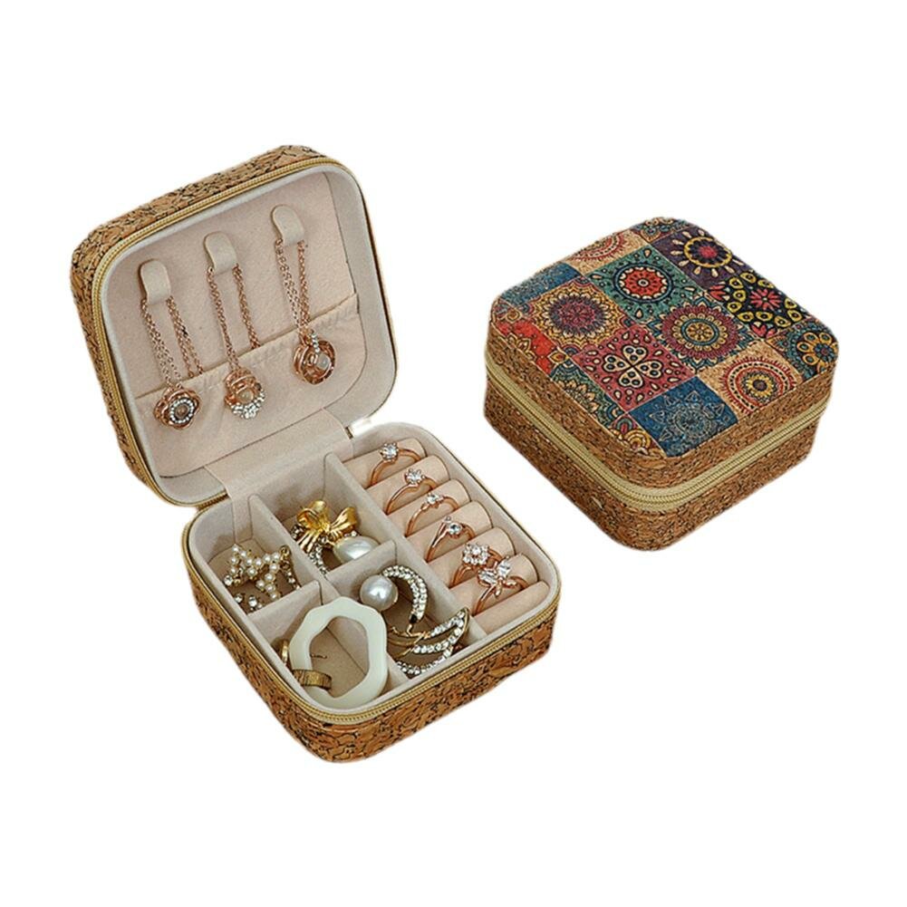 Шкатулка для хранения ювелирных изделий, бижутерии, украшений /органайзер /Для хранения колец, сережек, цепочек, Ретро-дизайн,10X10X5cm