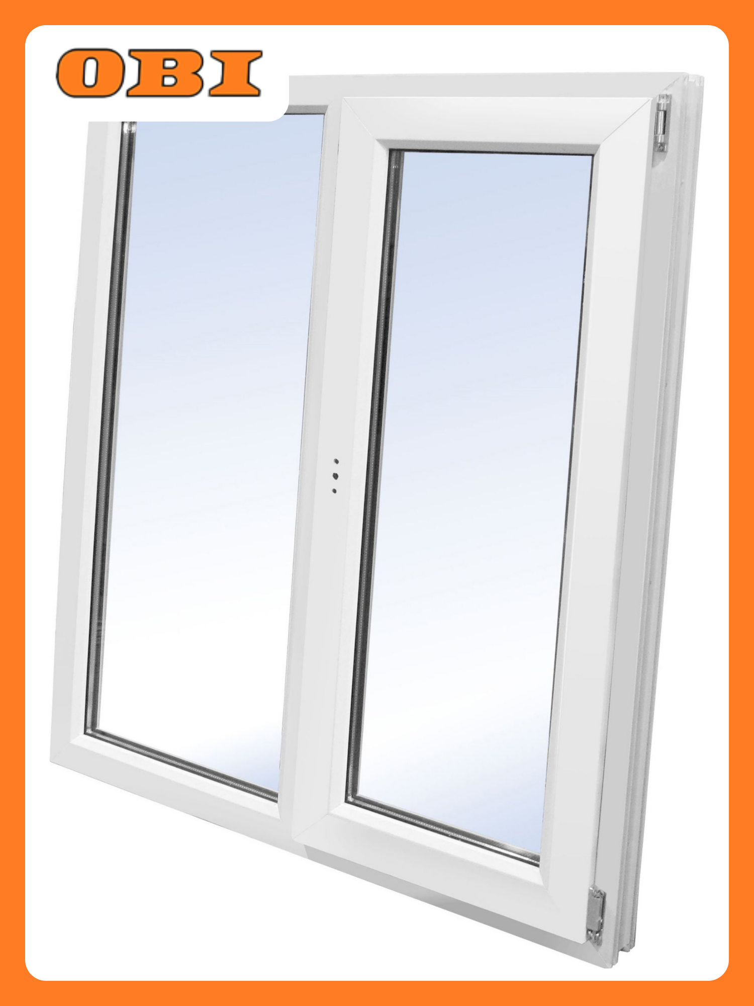 Окно ПВХ двухстворчатое 1200x1200 мм глухое/поворотно-откидное правое