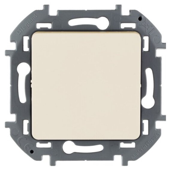 Переключатель Legrand INSPIRIA без фиксации (кнопка) с Н. О./Н. З. контактом, 6 A - 250 В, слоновая кость, 673691
