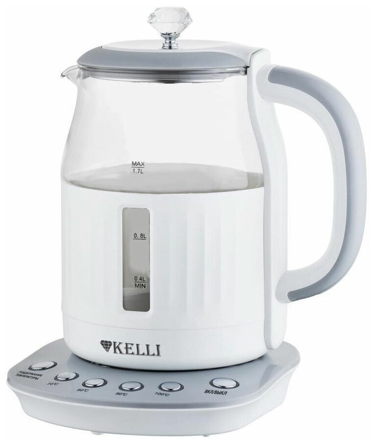 Чайник электрический Kelli KL-1373 Бело-Серый