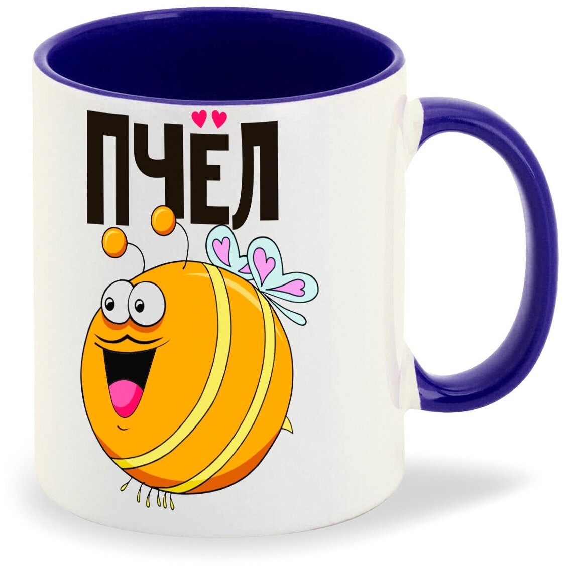 Кружка синий CoolPodarok Пчел (есть пара)