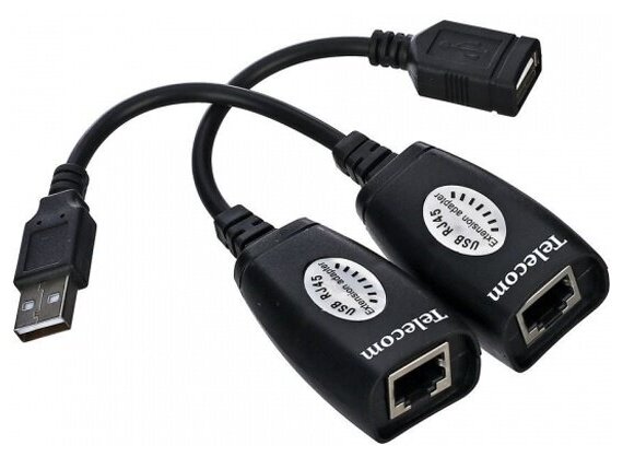 Адаптер-удлинитель Telecom USB-AMAF/RJ45, по витой паре до 45m ,