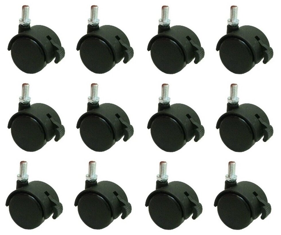 Колесная опора (штырь-М10 со стопором), D50 мм (Комплект 12 шт)