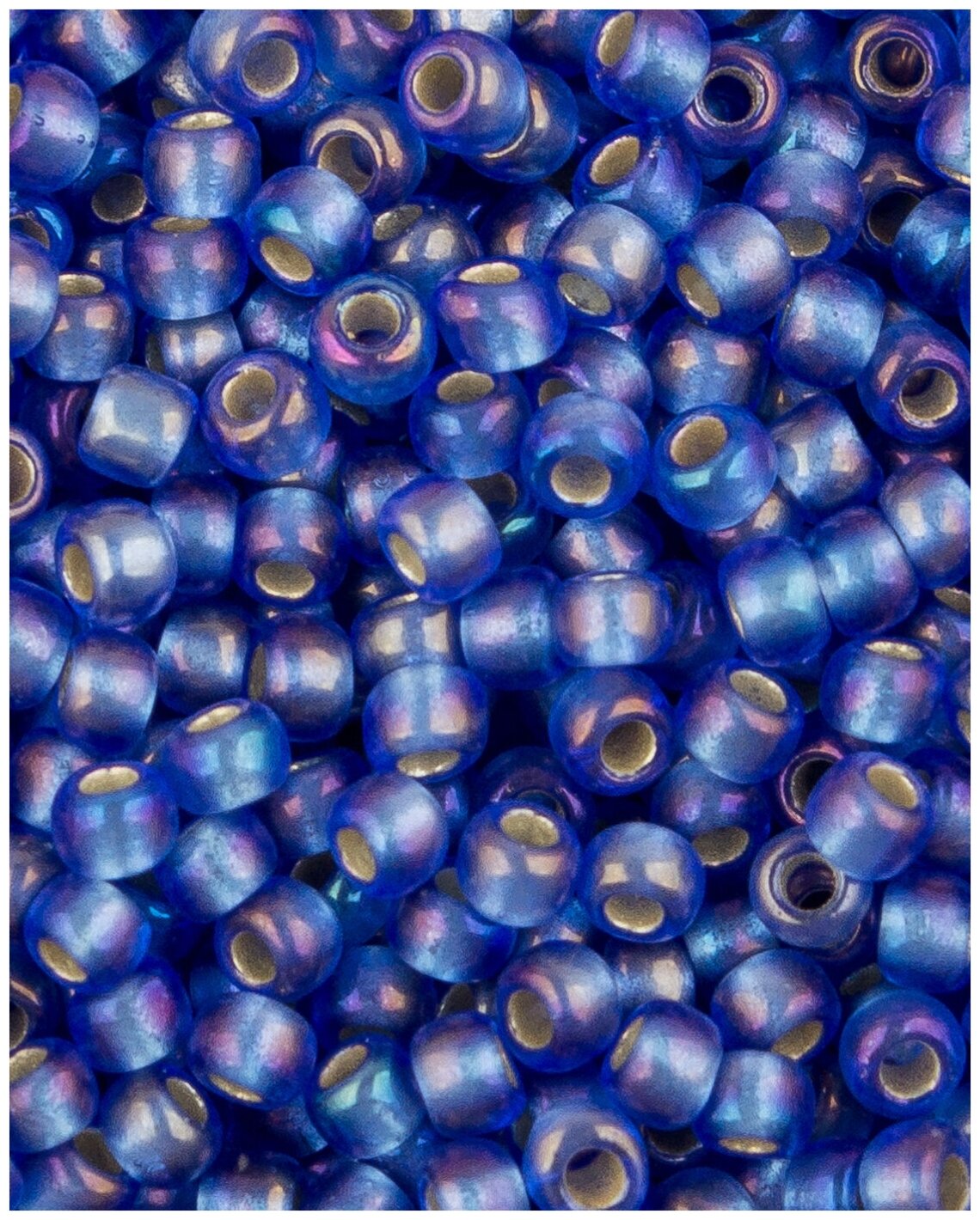 Японский бисер Toho, размер 11/0, цвет: Матовый внутреннее серебрение радужный сапфир (2035F), 10 грамм