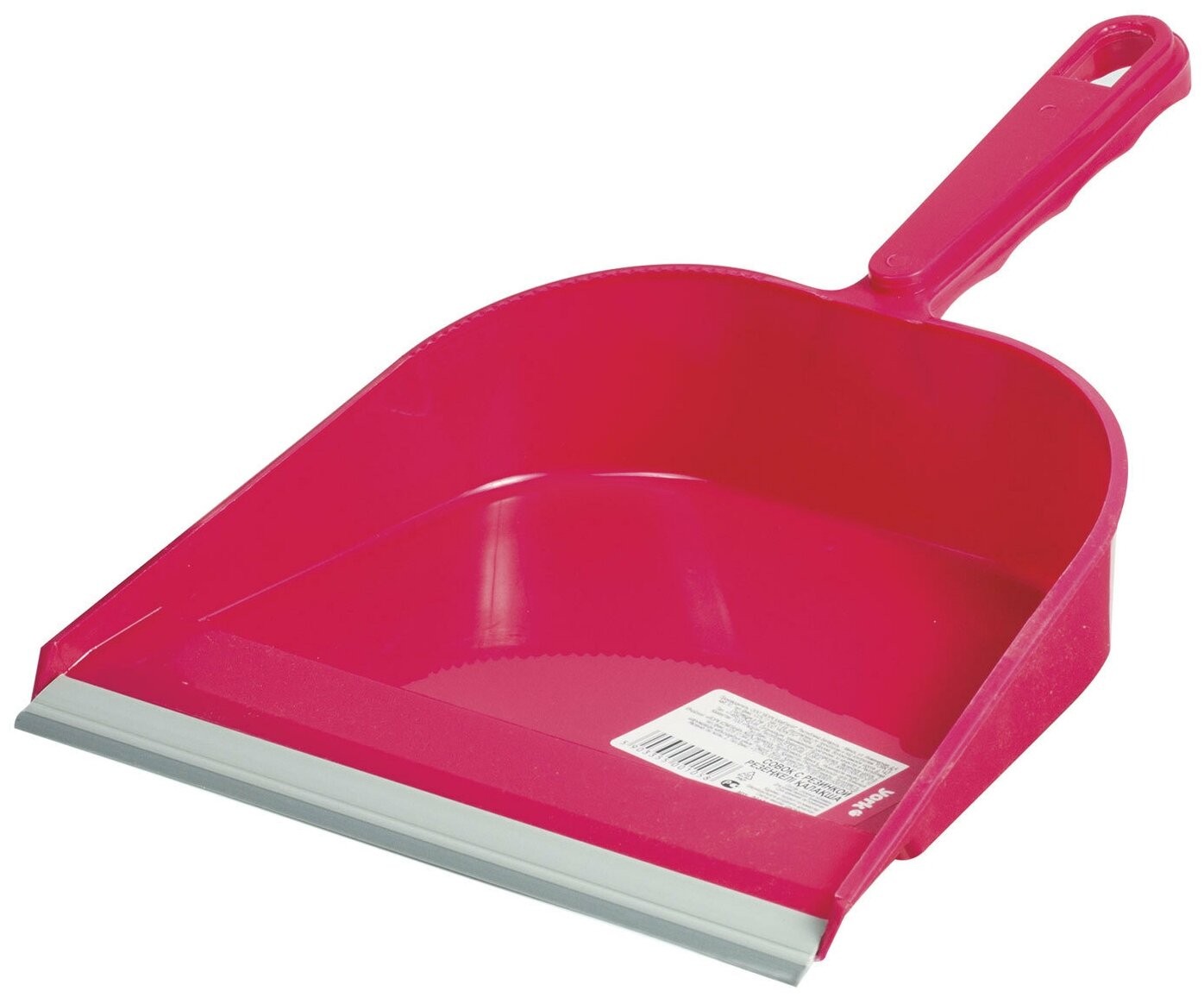 Совок для мусора, низкая рукоятка, резиновая кромка, ширина 23 см, пластик, цвет ассорти, YORK, 61020 (цена только за 1 шт.)