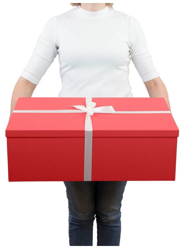 Коробка подарочная 400х600х195мм. - Красная прямоугольная - "Эстетис"