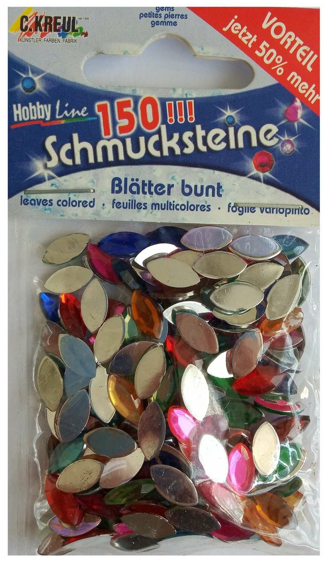 Cтразы "Листочки", разноцветные, 150 шт