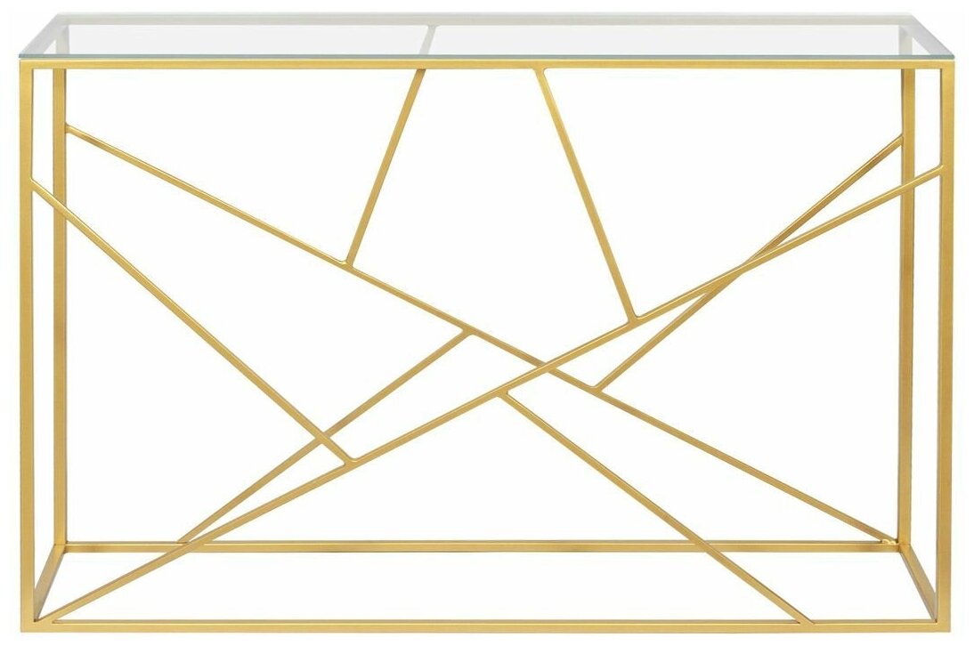 Консольный столик, туалетный столик RIO 1200х875х280мм (каркас золото/стекло прозрачное)