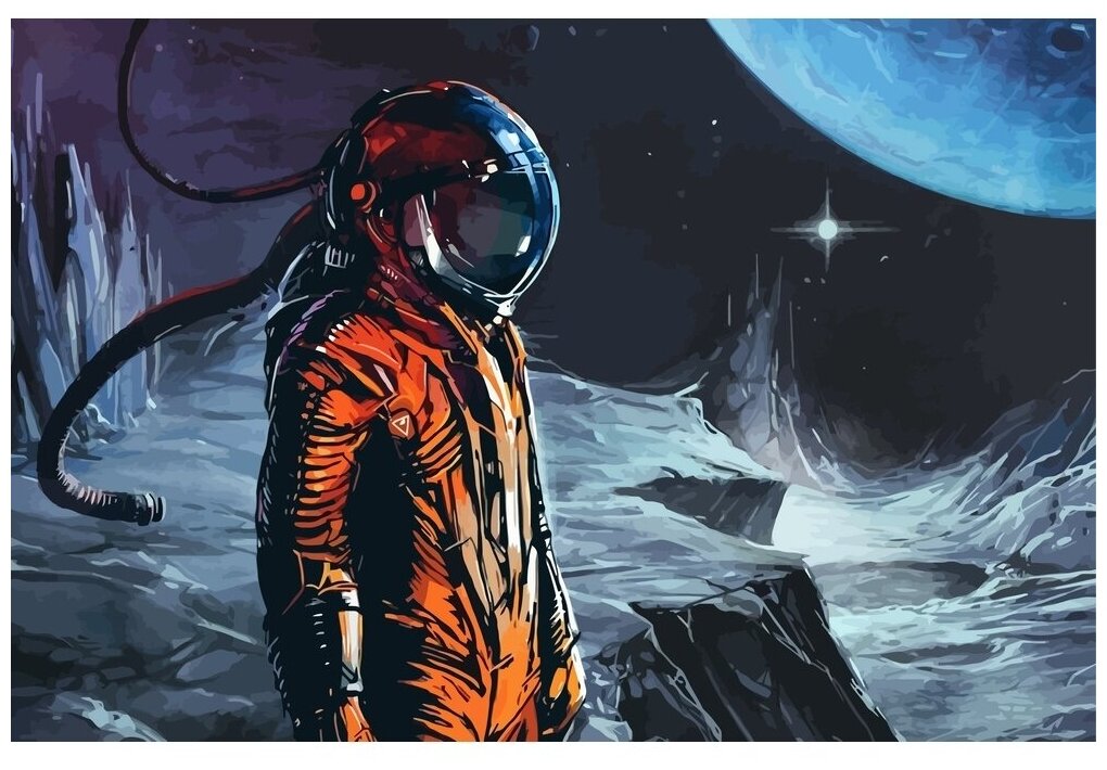 Картина по номерам на холсте пейзаж планеты космос - 4