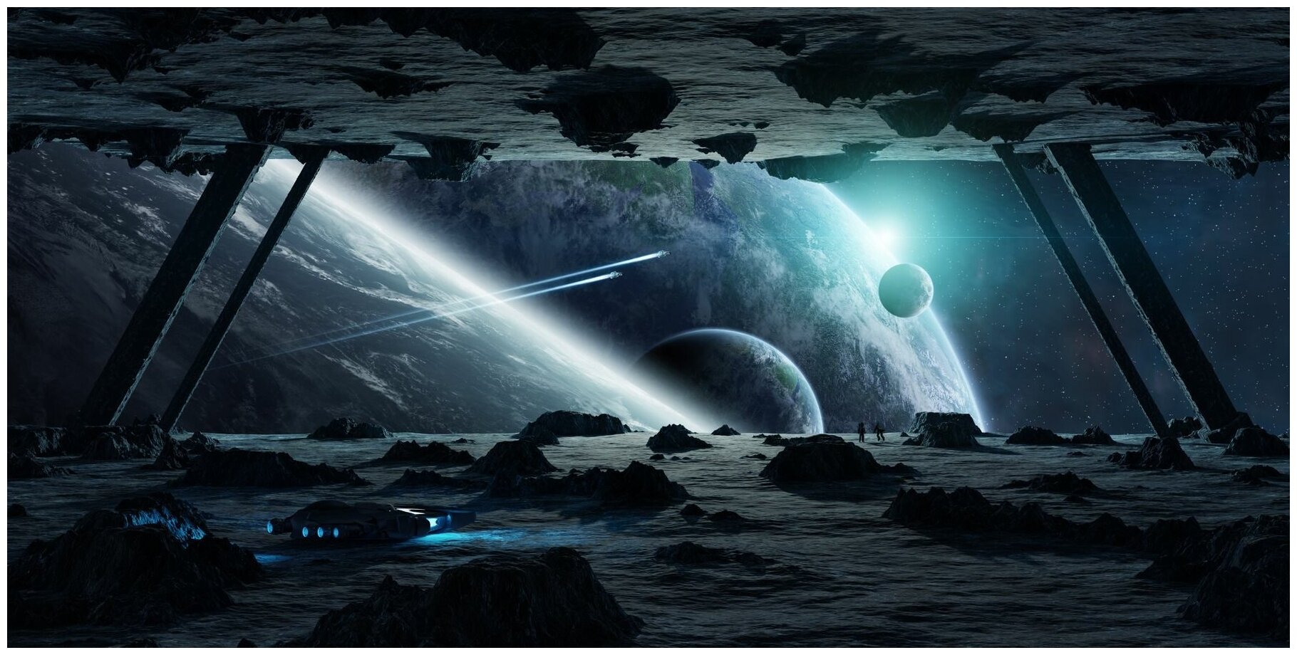 Фотообои Уютная стена "Сияние далекой галактики" 540х270 см Виниловые Бесшовные (единым полотном)