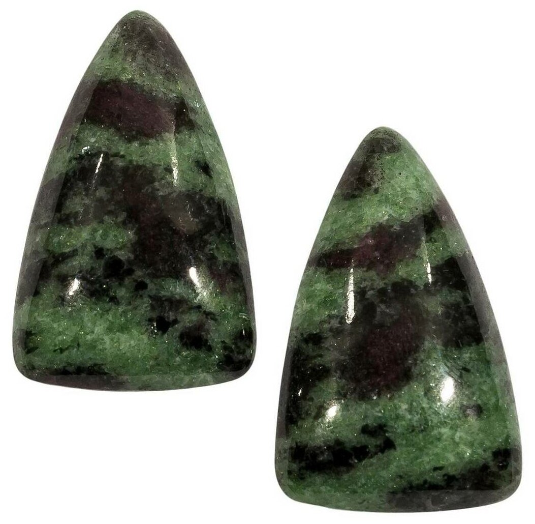 Пара кабошонов из рубина, размер 31х20х6 мм, вес 12 грамм