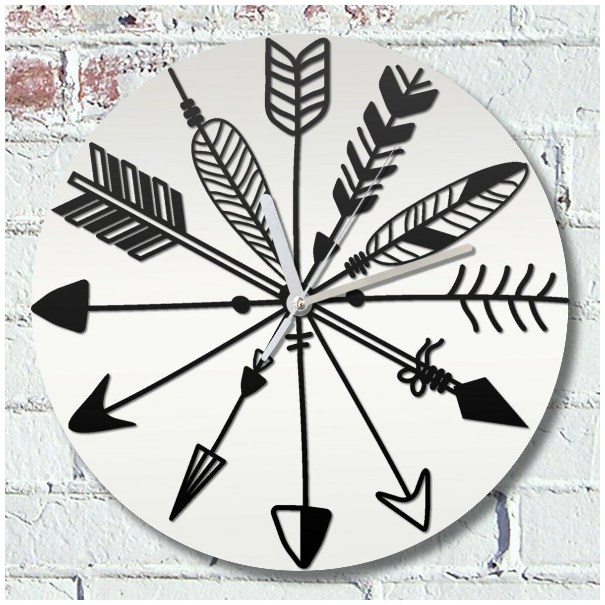 Настенные часы Стрелы (Этно, стрелки, индейцы) - 735