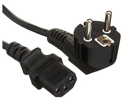 Кабель питания угловая евровилка S22 на C13 ExeGate Power PC-1,8P VDE-250V-3*0.75mm2 1.8 3*0.75мм 220в 10А - 1.8м чёрный