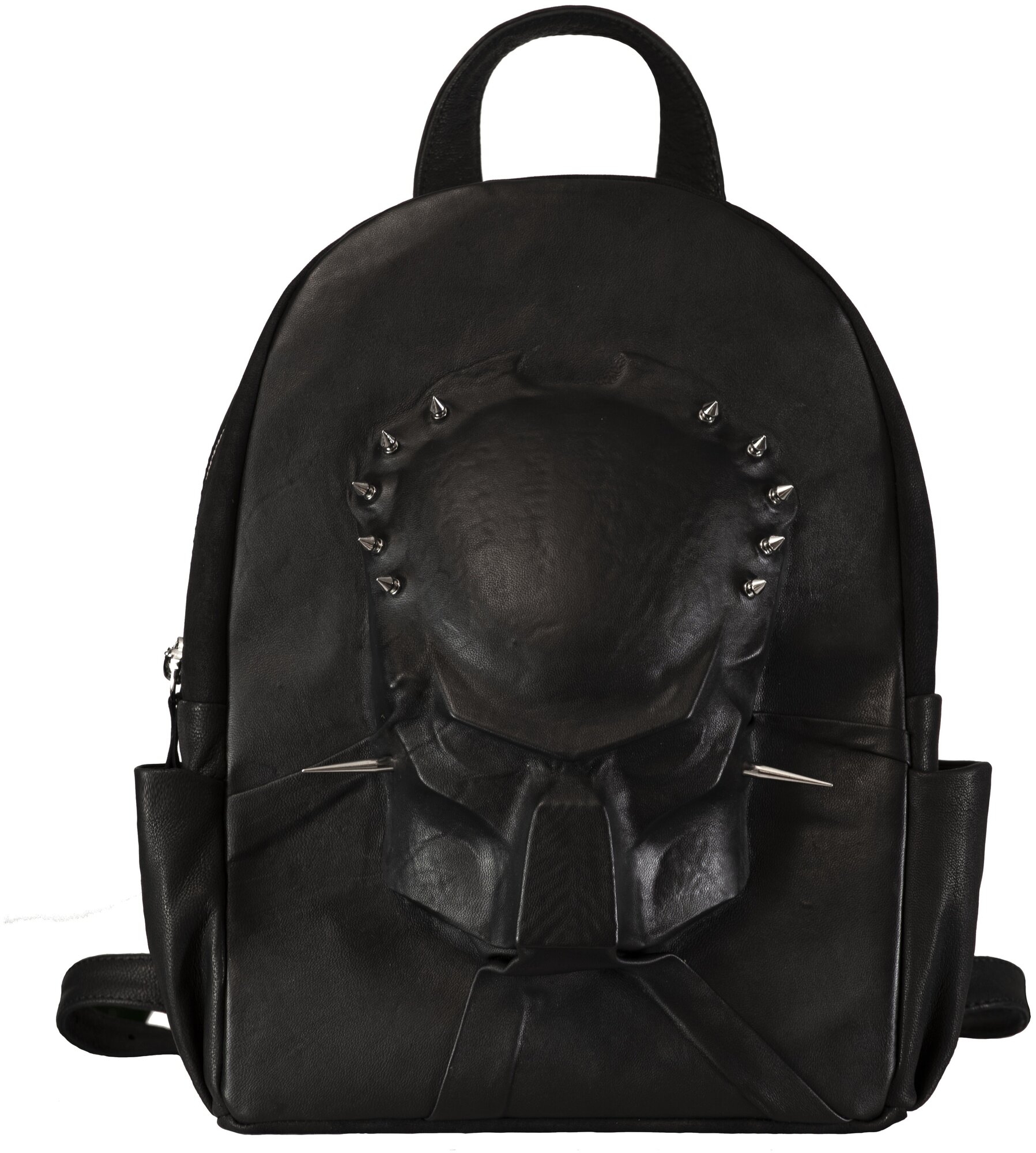 Рюкзак кожаный DAGON predator хищник унисекс чёрный с шипами