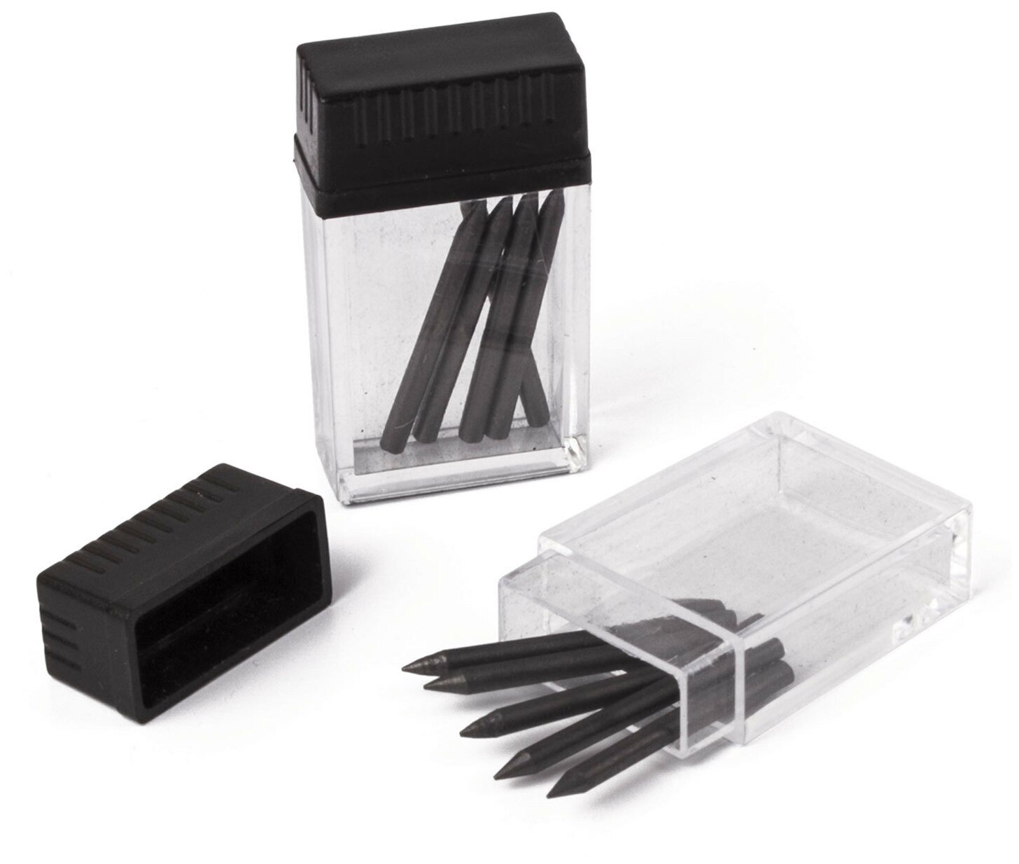 Грифели запасные для циркуля BRAUBERG, набор 2 тубы по 5 шт. (10 шт. х 24 мм), HB, 2 мм, блистер, комплект из 8 шт, 210354