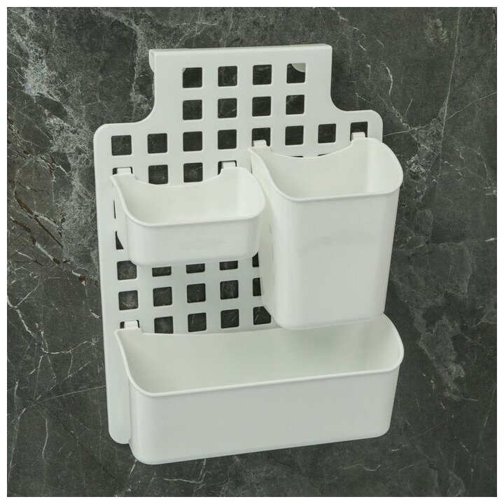 Органайзер для хранения Idea навесной, с контейнерами, 29х9,5х38 см, цвет белый (3670102)