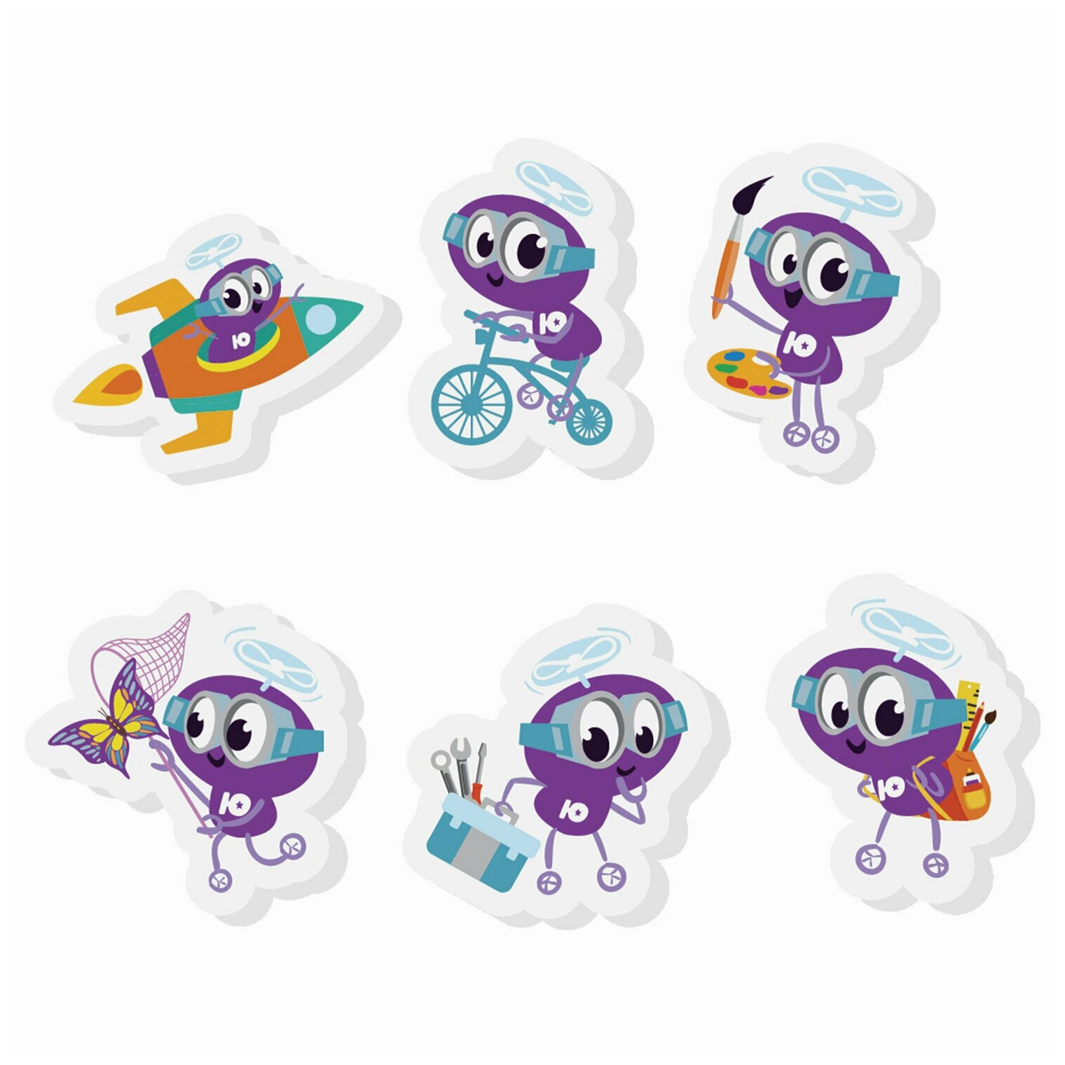 Ластик фигурный юнландия "Юнландик", 45х30х8 мм, ассорти, 228716